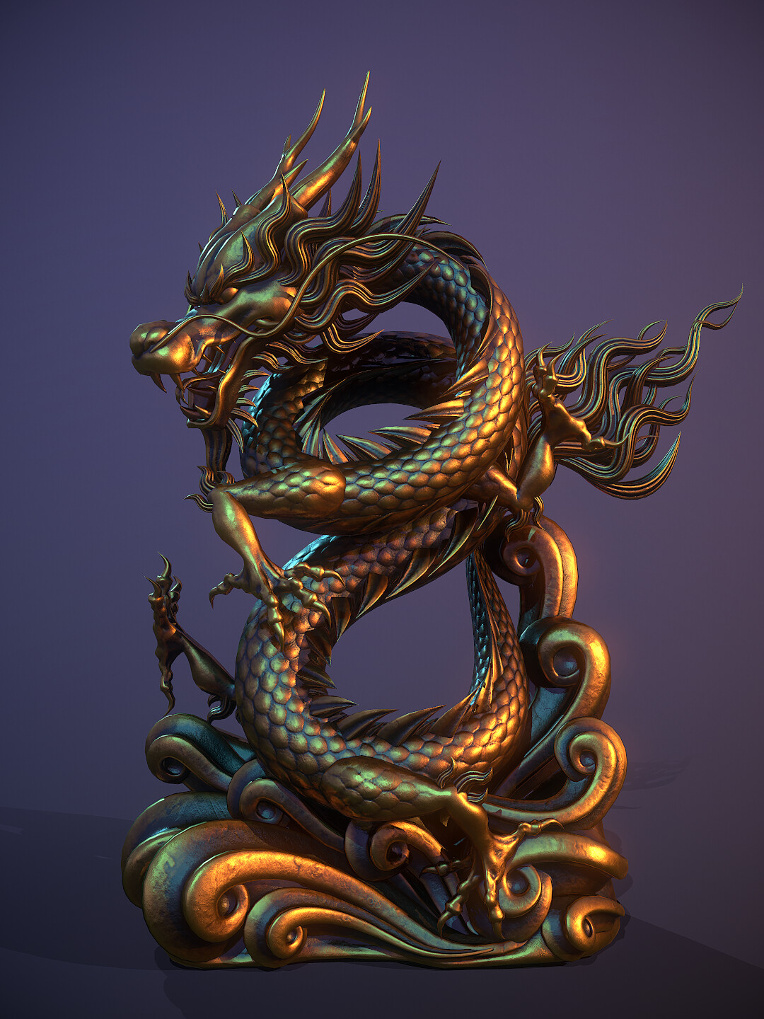 ArtStation - Chinese Dragon Statue (Game Ready, PBR textures) | Game Assets
