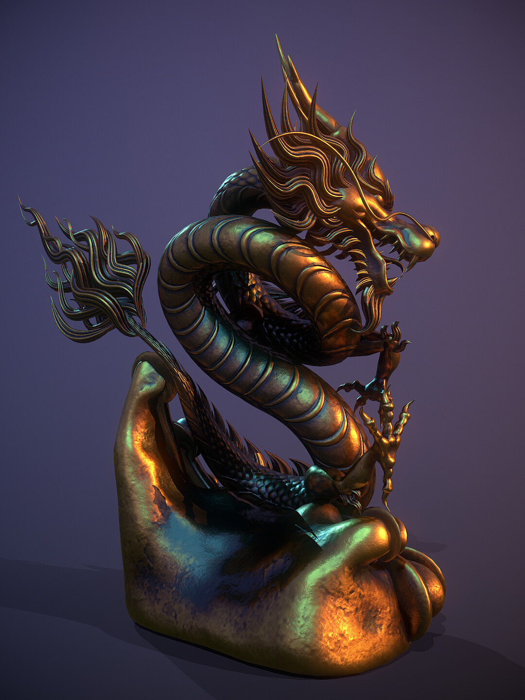 ArtStation - Chinese Dragon Statue (Game Ready, PBR textures) | Game Assets