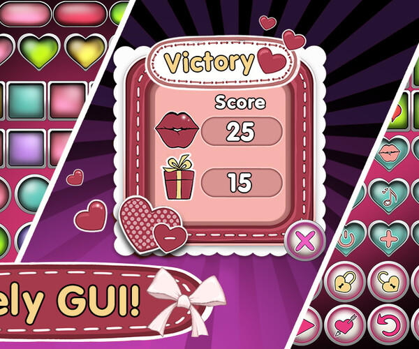 ArtStation - Lovely Pink UI and Icons | Game Assets