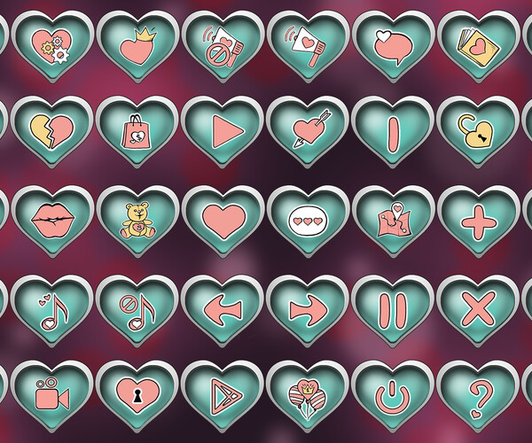 ArtStation - Lovely Pink UI and Icons | Game Assets