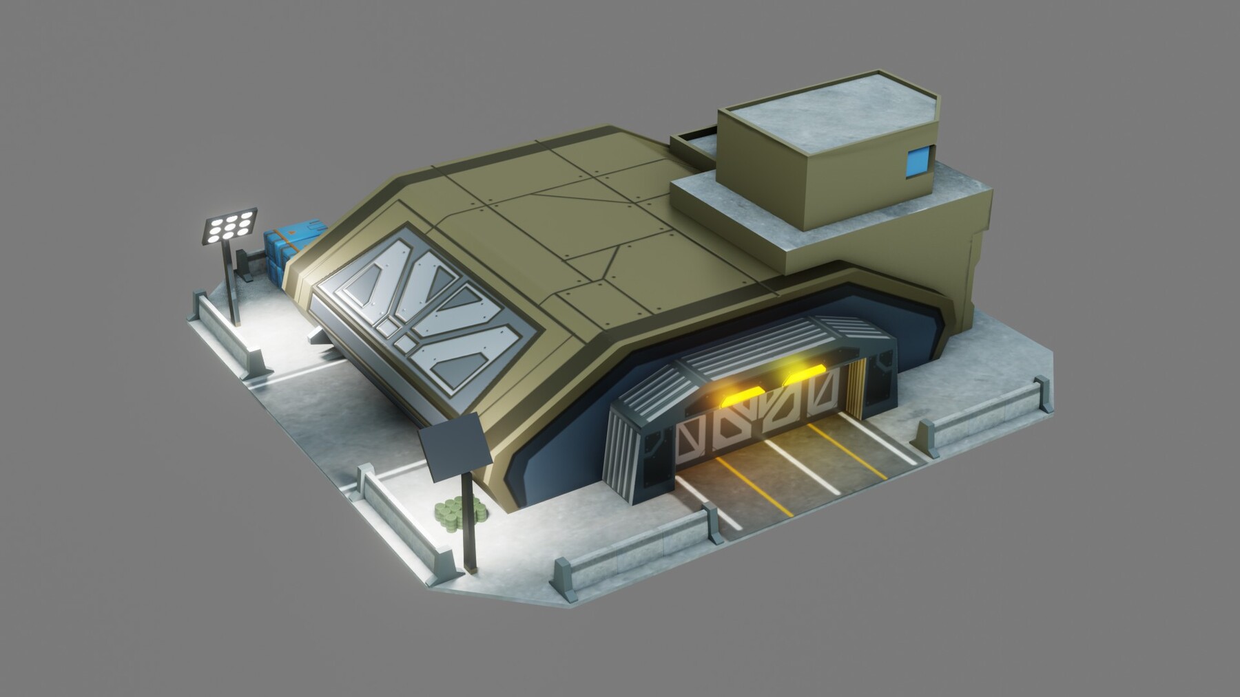 ArtStation - Sci-Fi Hangar - Low Poly - Game Ready - PBR | Game Assets