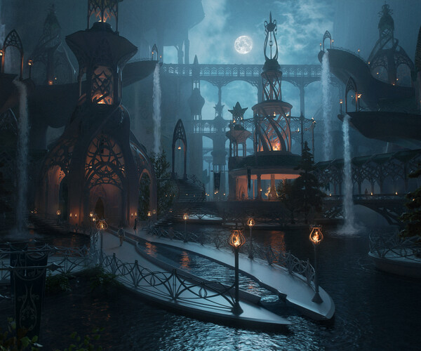 ArtStation - Elven City - 3D Kitbash Set | Resources