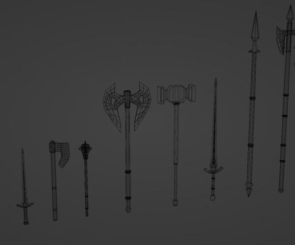 ArtStation - Medieval Weapon Pack - LowPoly - 4K-2K Texture | Game Assets