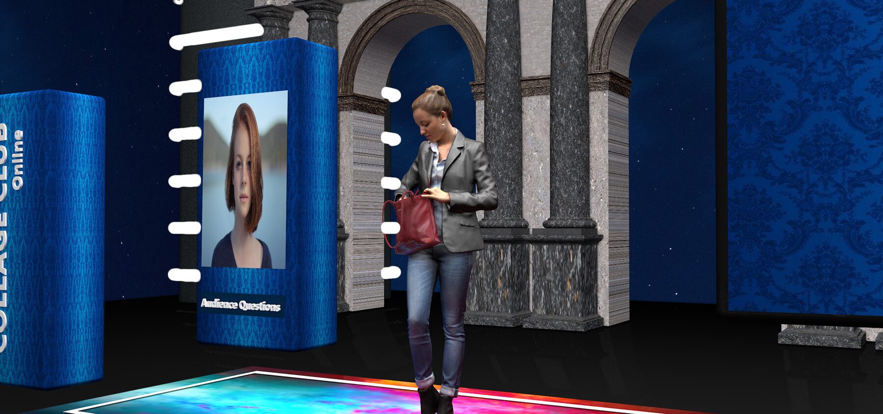 ArtStation - virtual studio 3d set for live zoom meeting classes ...