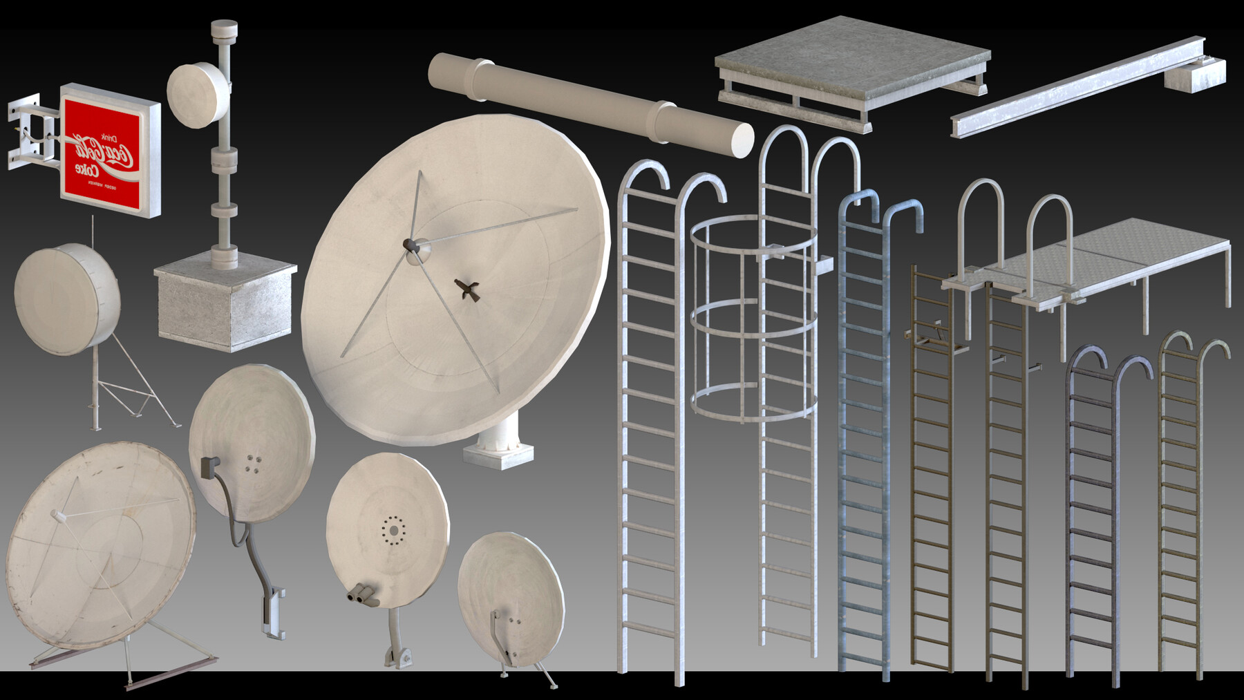 ArtStation - +132 Urban Props- Kitbash- High detail 3d models | Resources