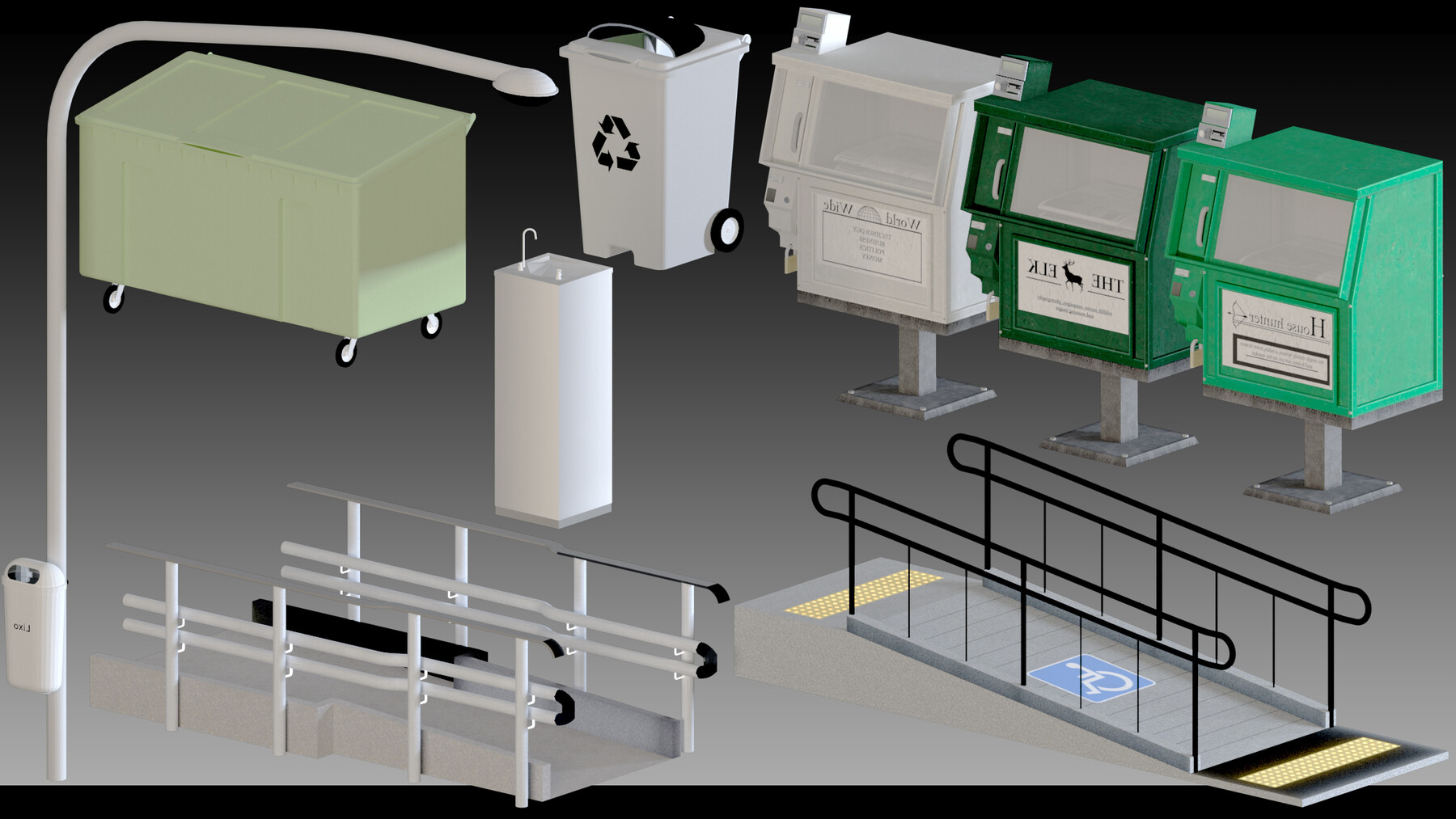 ArtStation - +132 Urban Props- Kitbash- High detail 3d models | Resources