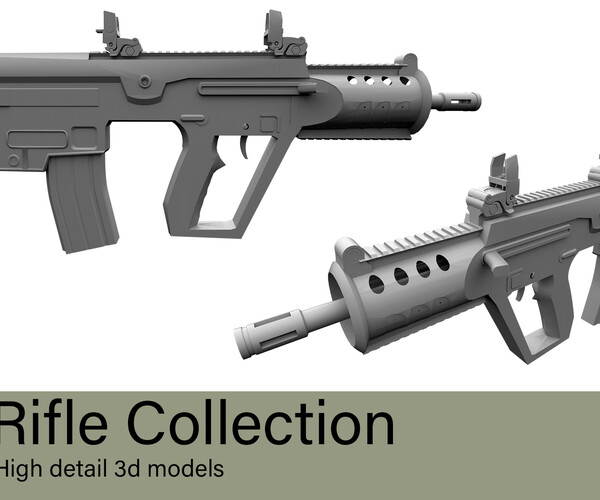 ArtStation - 10 Rifle Collection 3d models-max.fbx.obj | Resources