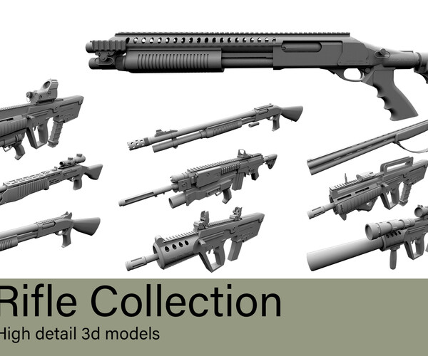 ArtStation - 10 Rifle Collection 3d models-max.fbx.obj | Resources