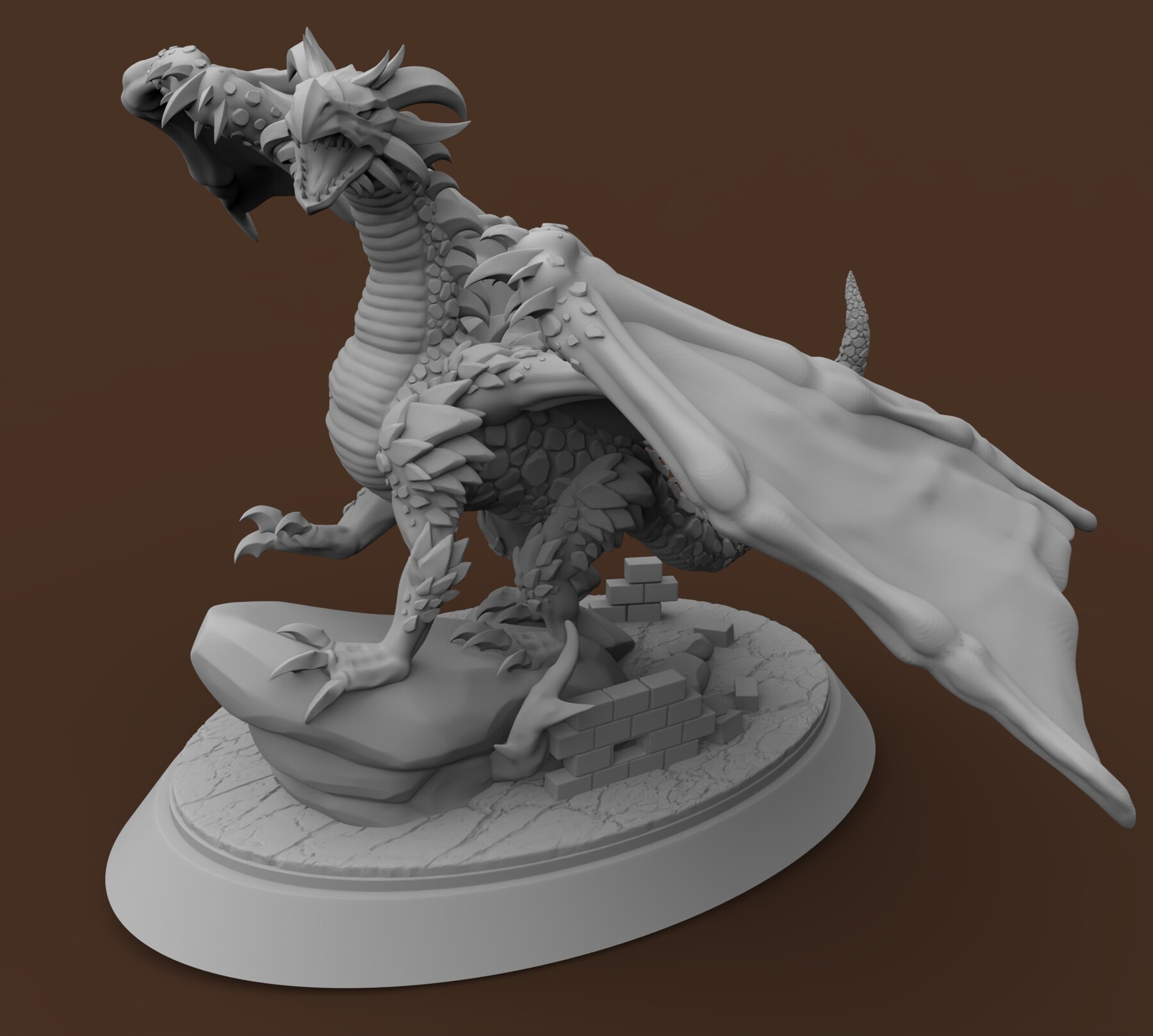 ArtStation - Classic occidental Dragon STL pre supported | Resources