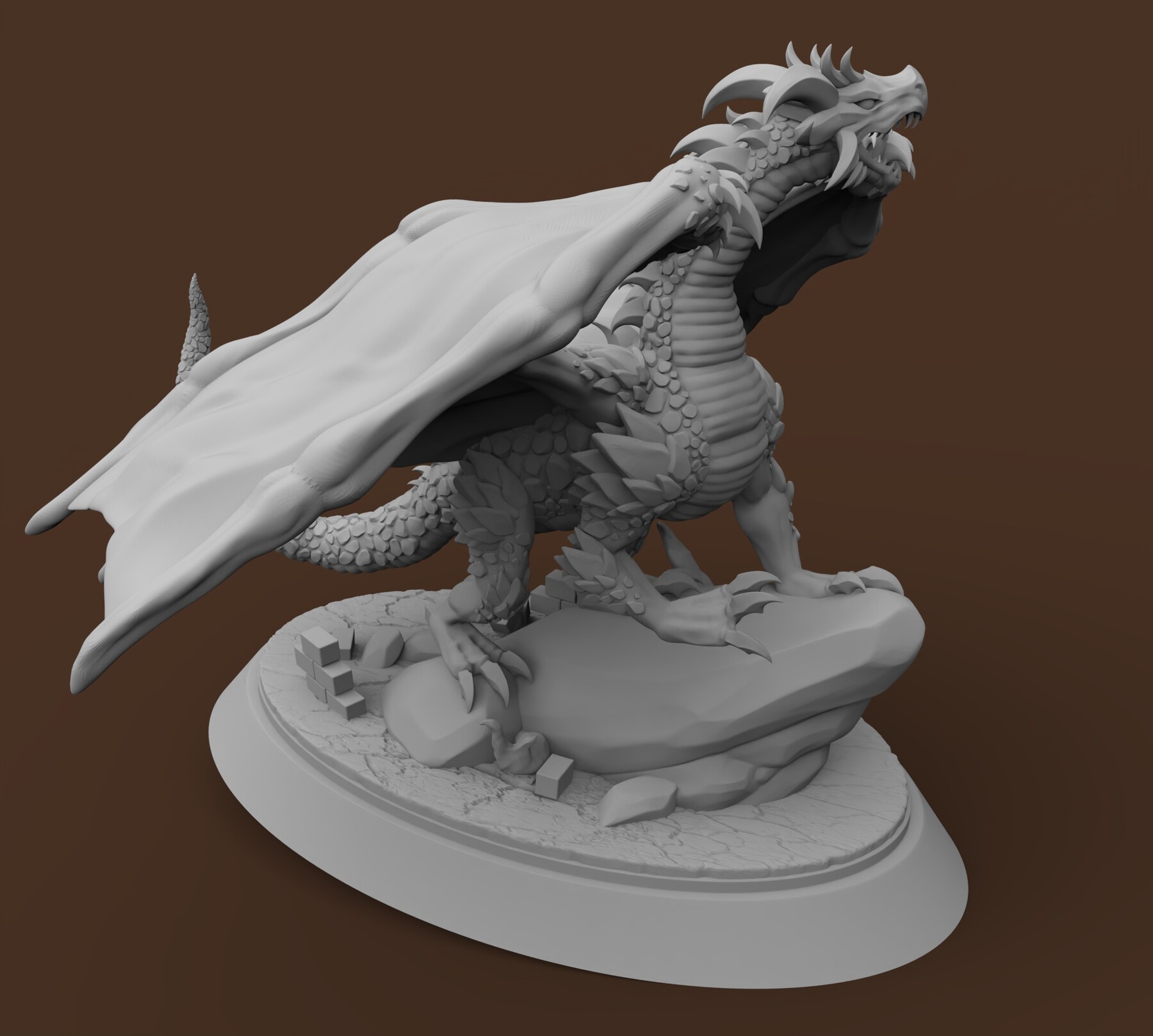 ArtStation - Classic occidental Dragon STL pre supported | Resources