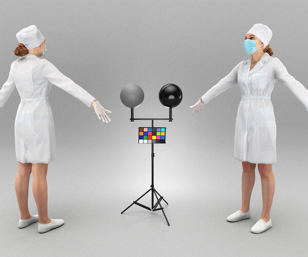 ArtStation - Nurse with mask and gloves ready for animation 369 | Game ...