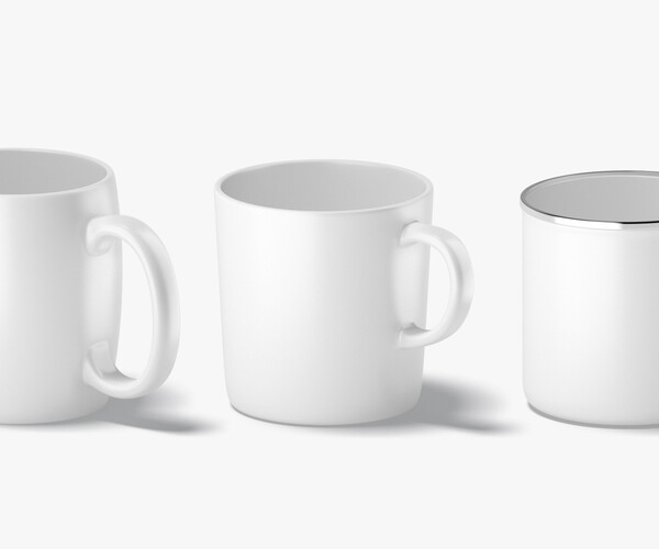 ArtStation - 18 Ceramic Mugs Shapes - white cups different forms and ...