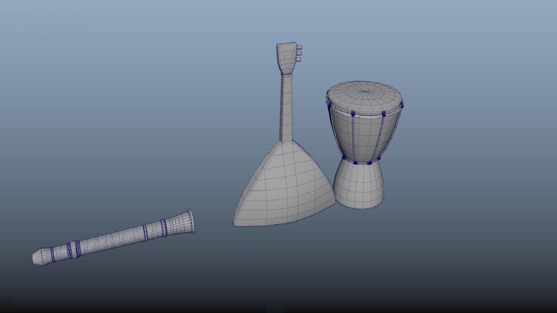 ArtStation - Musical instruments drum flute balalaika PBR game ready ...