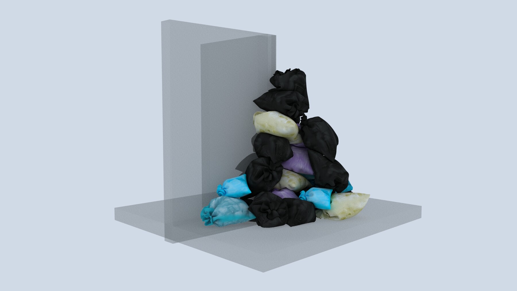 ArtStation - Big Garbage bags pile in street corner | Game Assets