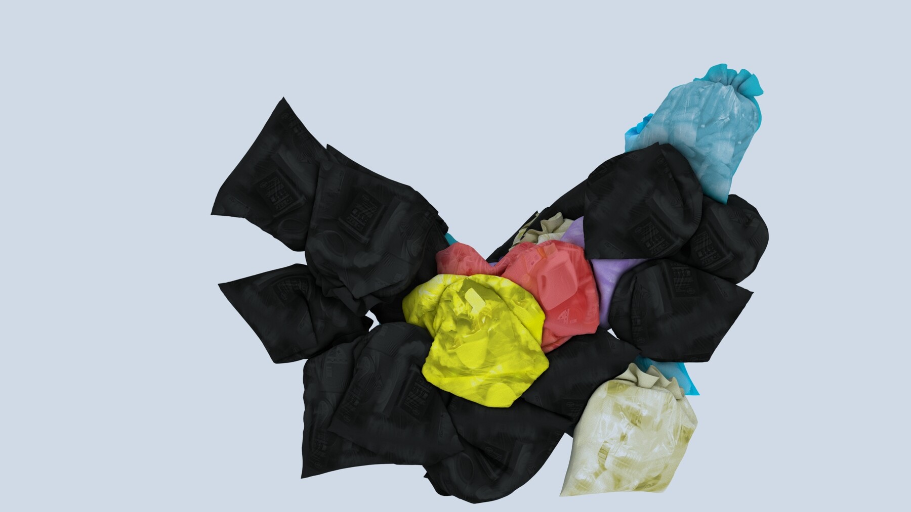 ArtStation - Big Garbage bags pile in street corner | Game Assets