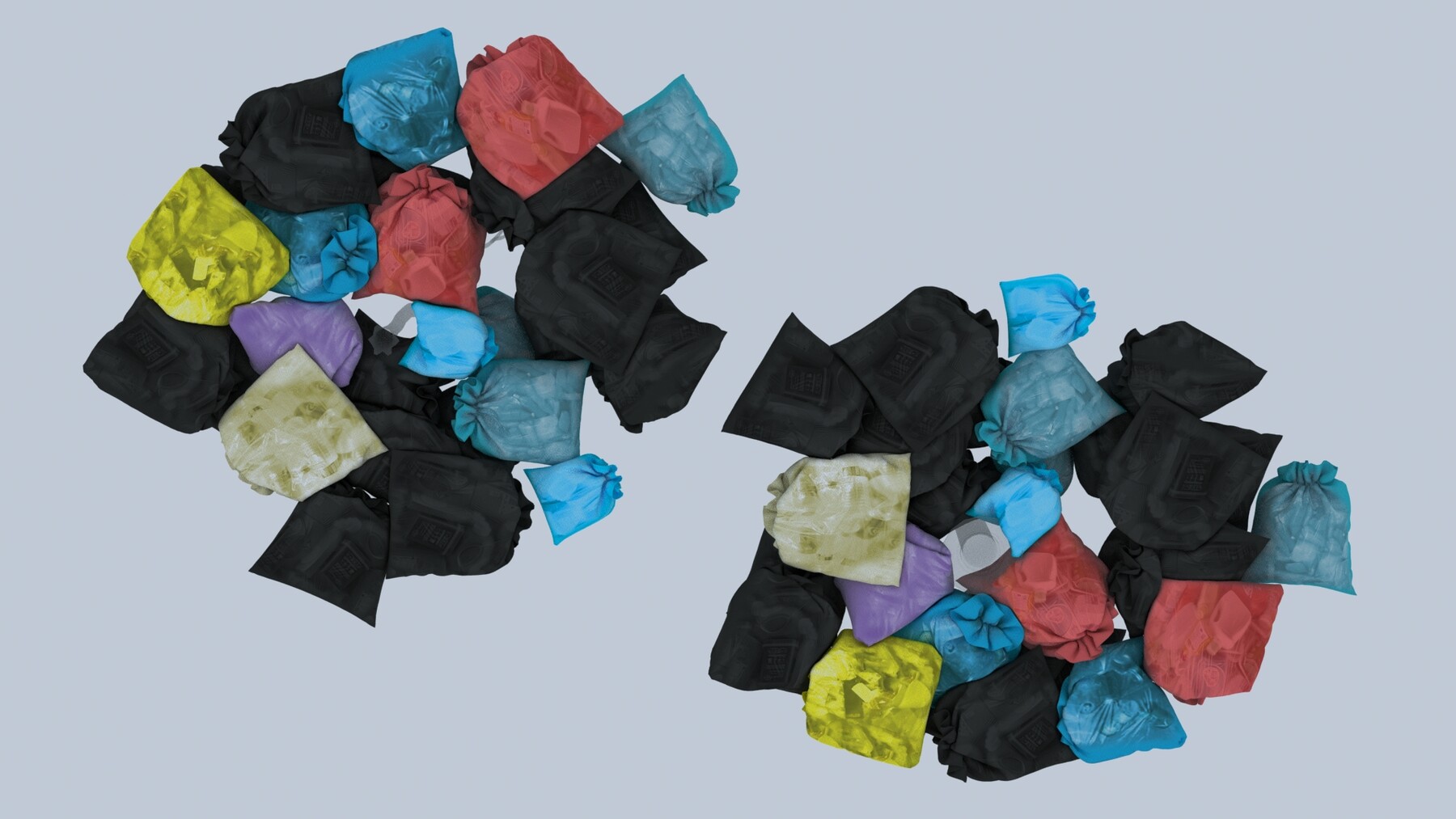 ArtStation - Garbage Bags Pile Around streetlight | Game Assets