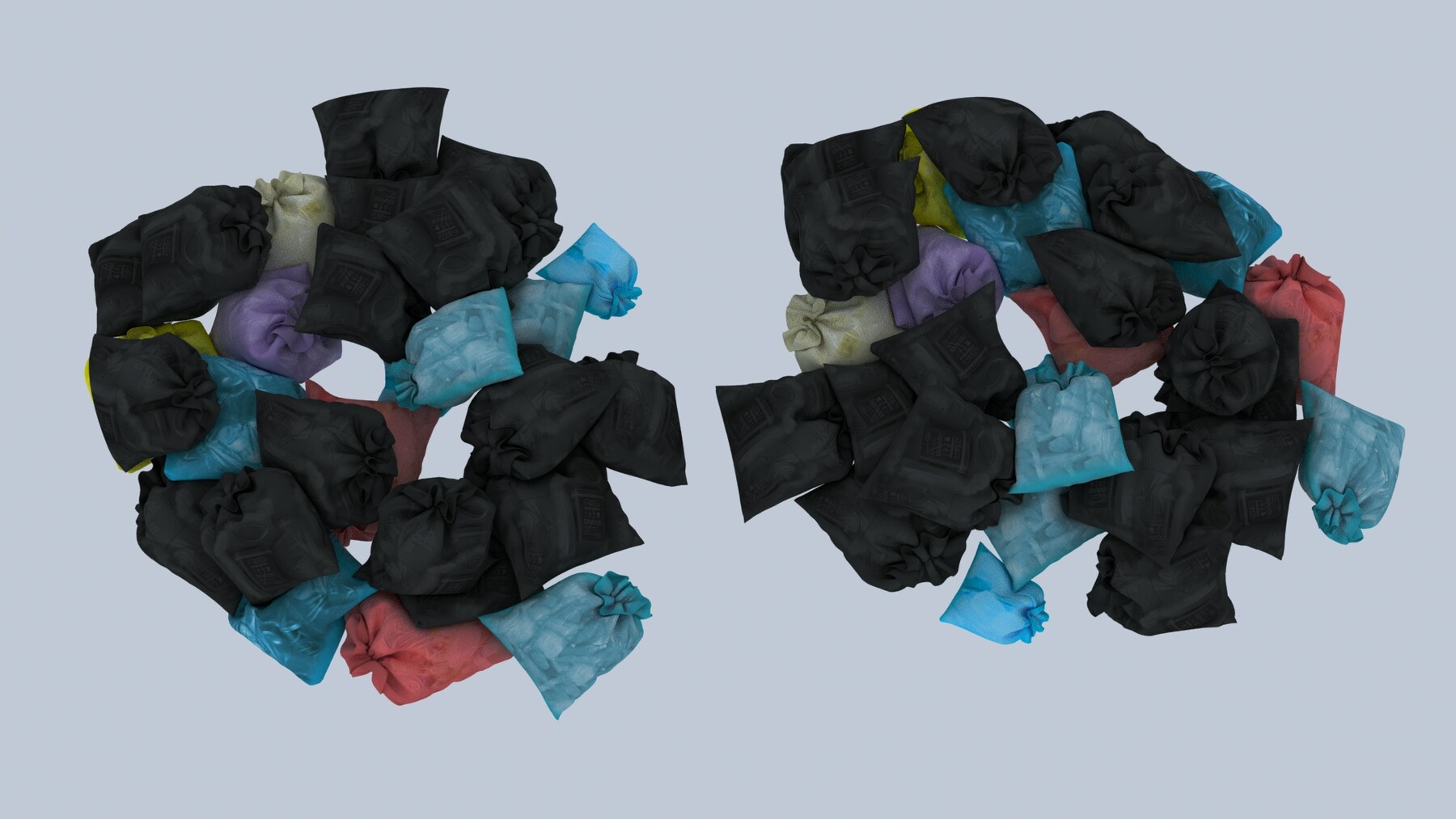 ArtStation - Garbage Bags Pile Around streetlight | Game Assets