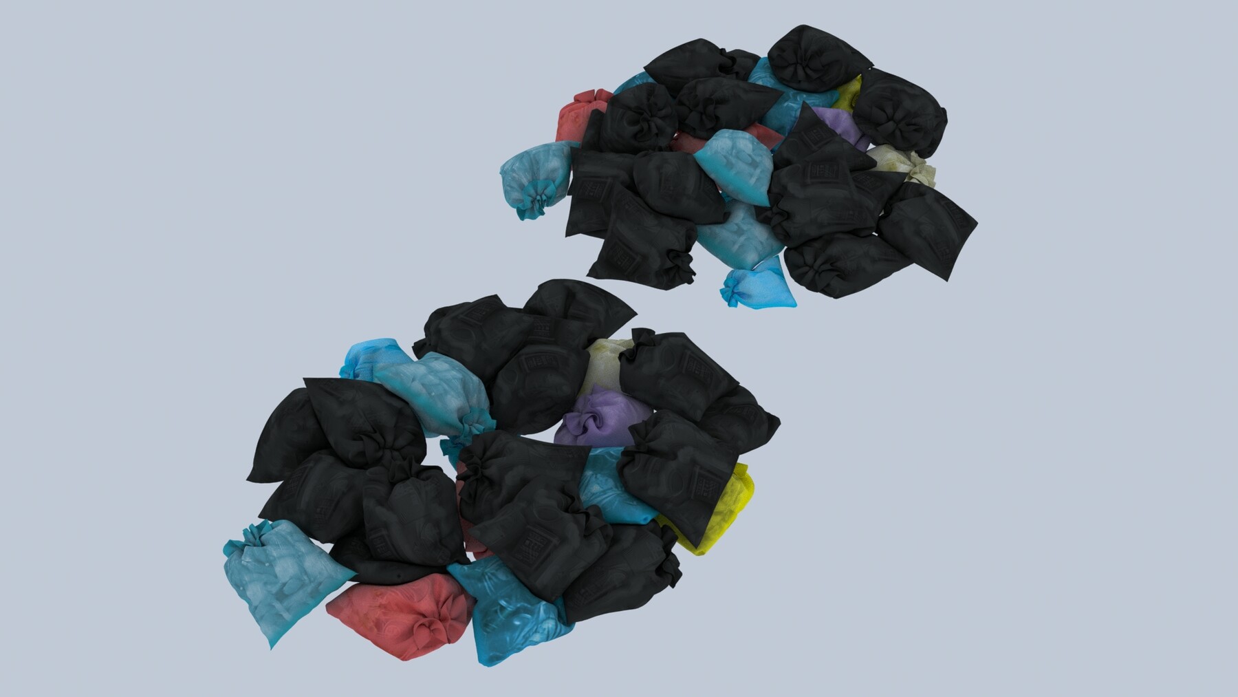 ArtStation - Garbage Bags Pile Around streetlight | Game Assets