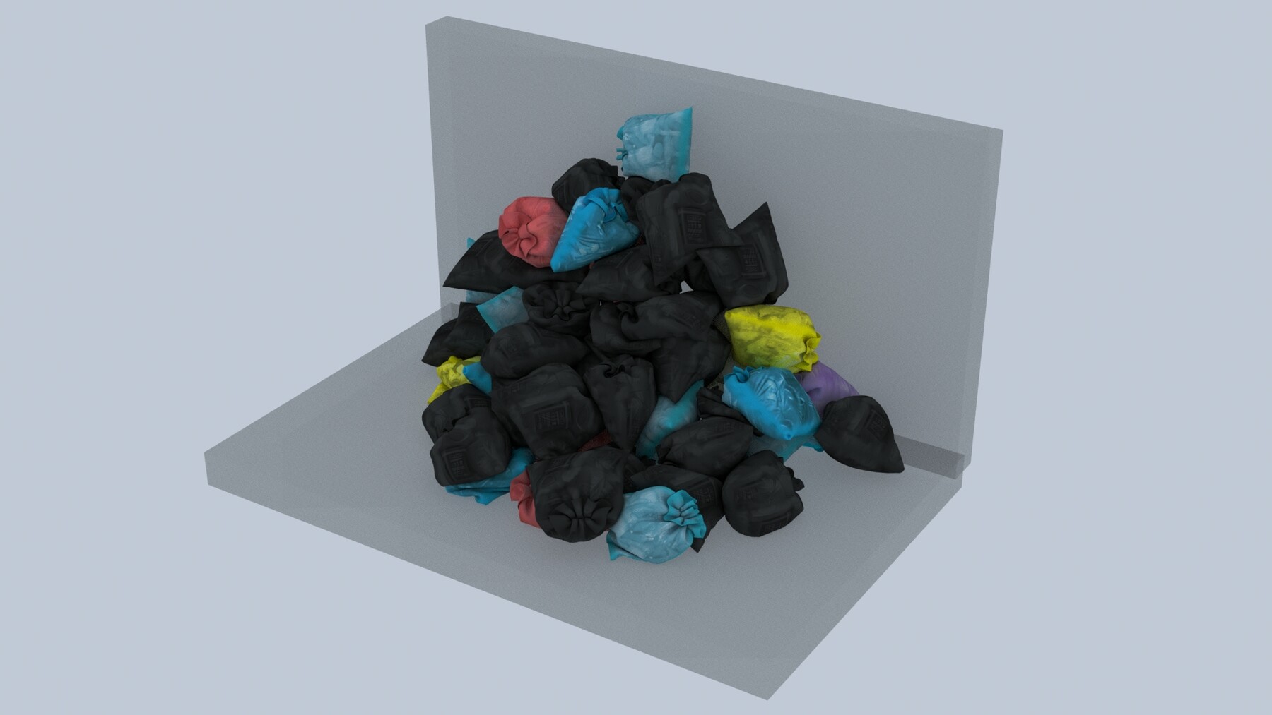 ArtStation - Textured Garbage Bags Pile in a wall | Game Assets