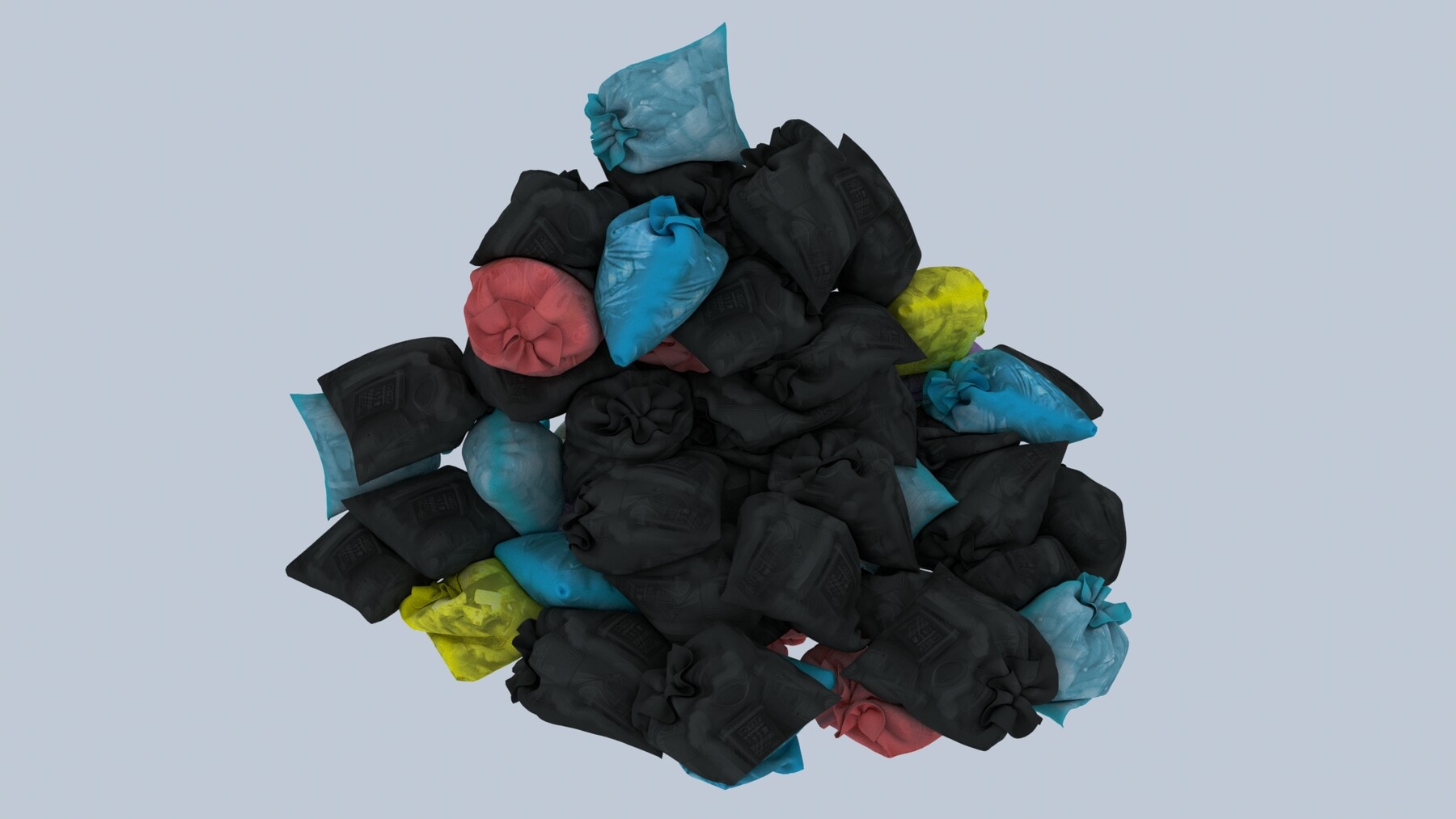 ArtStation - Textured Garbage Bags Pile in a wall | Game Assets