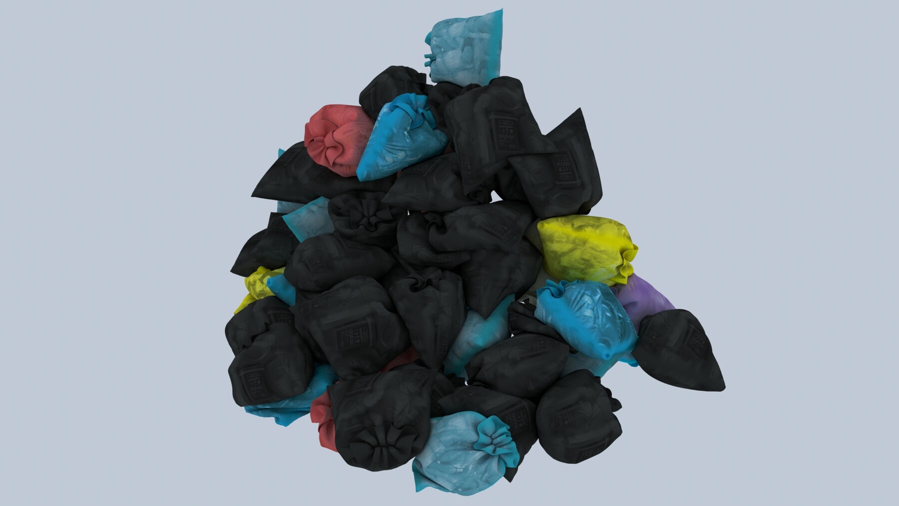 ArtStation - Textured Garbage Bags Pile in a wall | Game Assets