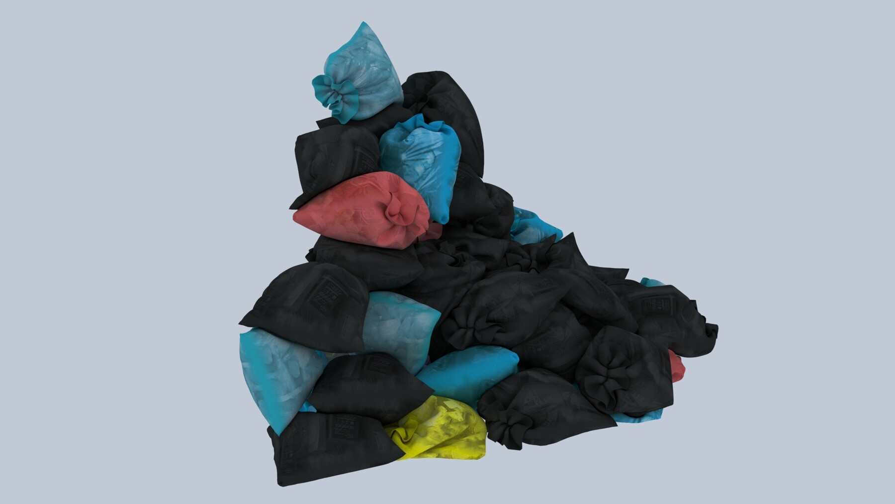 ArtStation - Textured Garbage Bags Pile in a wall | Game Assets