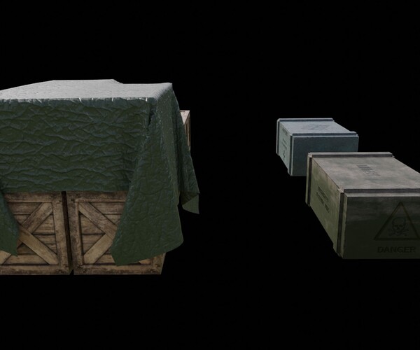 ArtStation - military boxes Low-poly | Game Assets