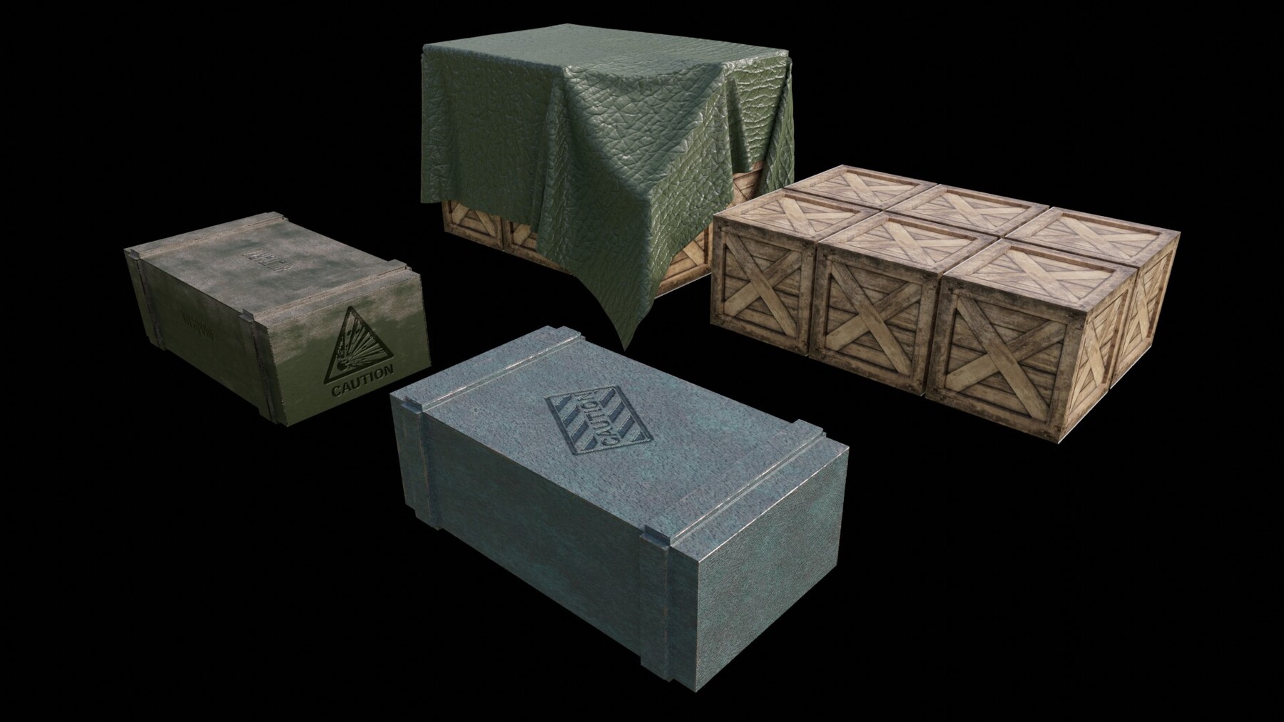 ArtStation - military boxes Low-poly | Game Assets