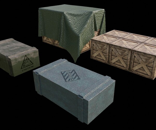 ArtStation - military boxes Low-poly | Game Assets