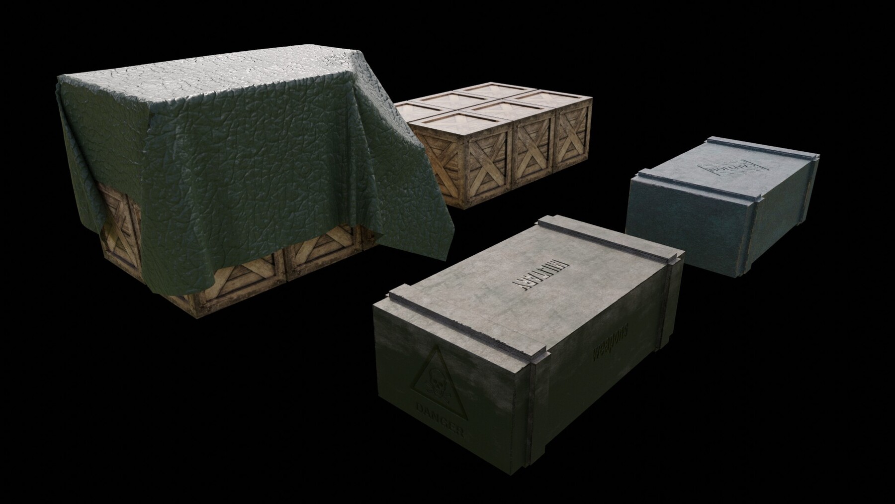 ArtStation - military boxes Low-poly | Game Assets