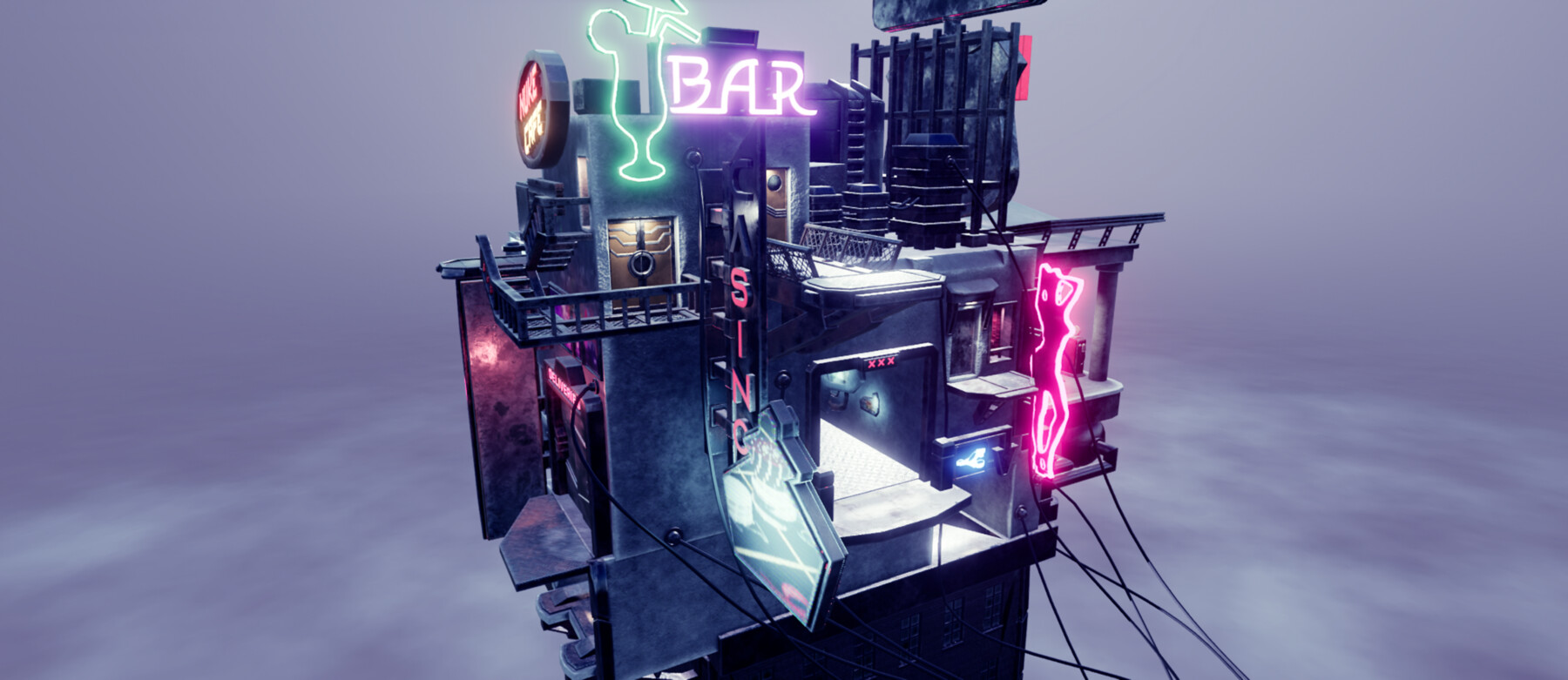 ArtStation - Cyberpunk Stylized Gas Station | Blender 3 to Unreal Engine 5 | | Game Assets