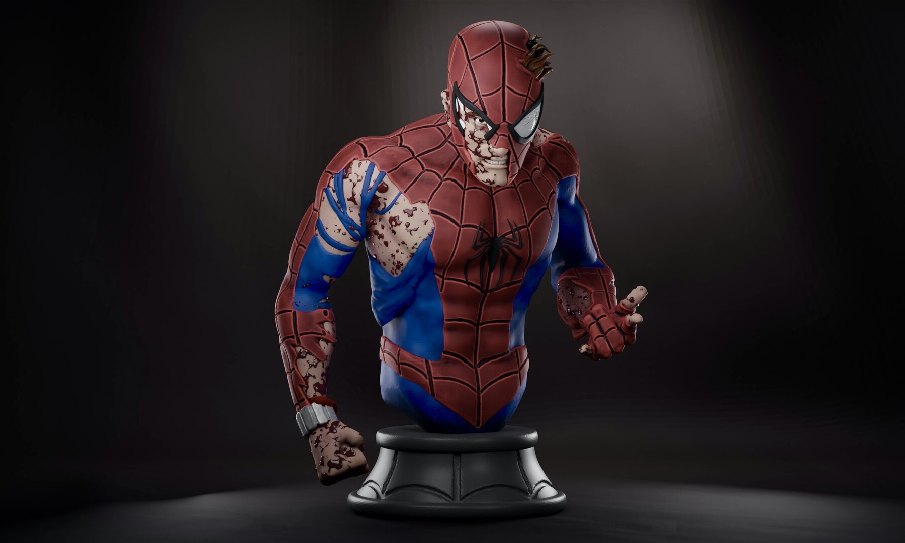 ArtStation - Spiderman damaged statue | Resources