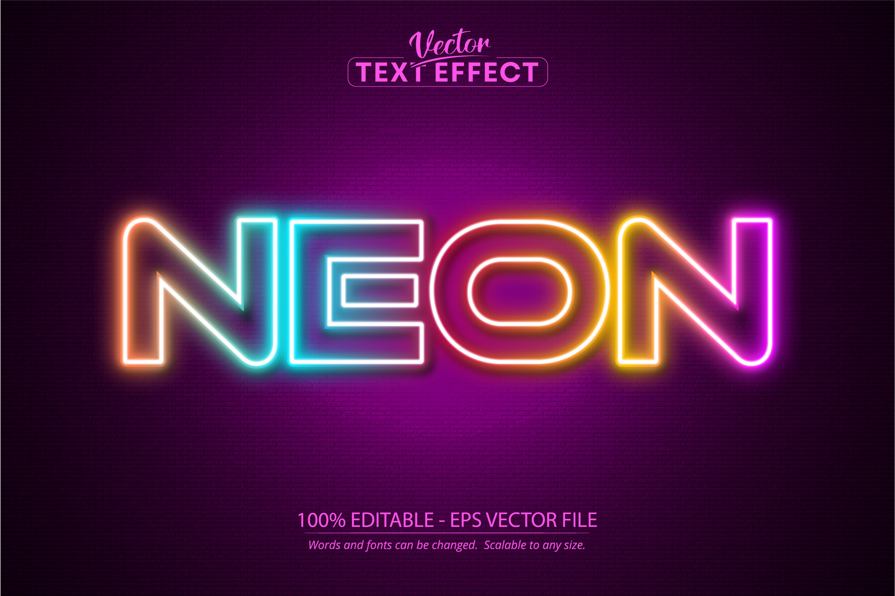 ArtStation - Neon text effect, editable neon light text style | Artworks