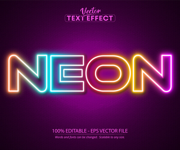 ArtStation - Neon text effect, editable neon light text style | Artworks