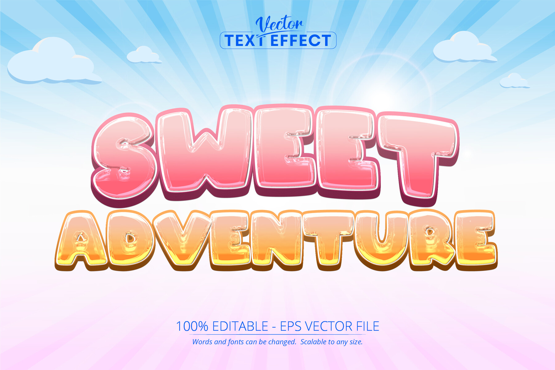 ArtStation - Sweet text effect, editable game and cartoon text style ...