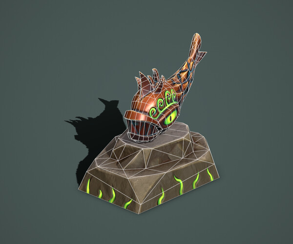 ArtStation - Statue angry fish | Game Assets