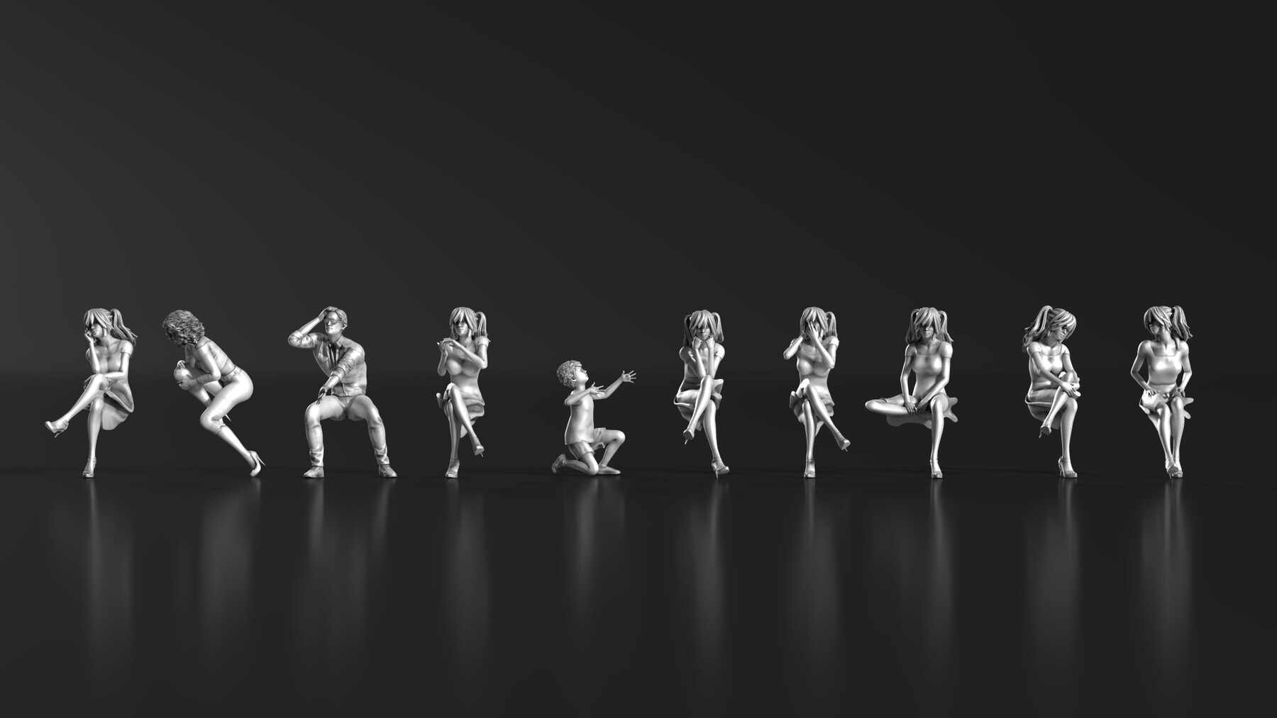 ArtStation - HD People 10 Sitting | Resources