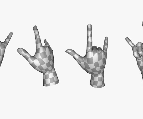 ArtStation - Hand Motion Gesture Rock Low-poly 3D model | Game Assets