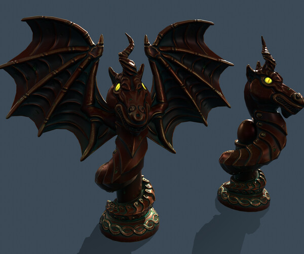 ArtStation - Statue dragon | Game Assets