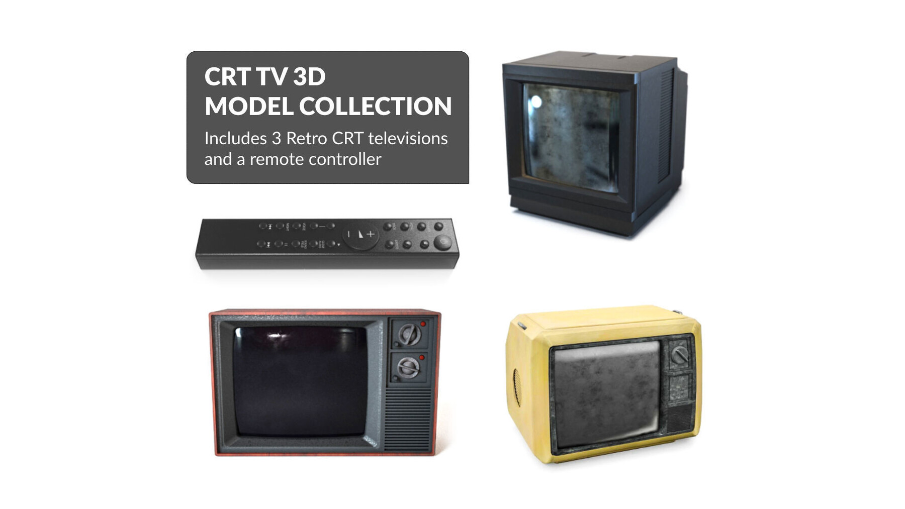ArtStation - CRT TV 3D Model Collection | Game Assets