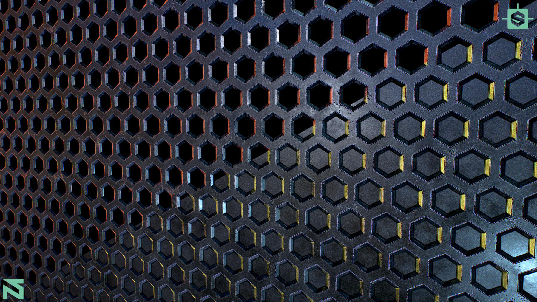 ArtStation - Perforated Metal Hex Material | Game Assets