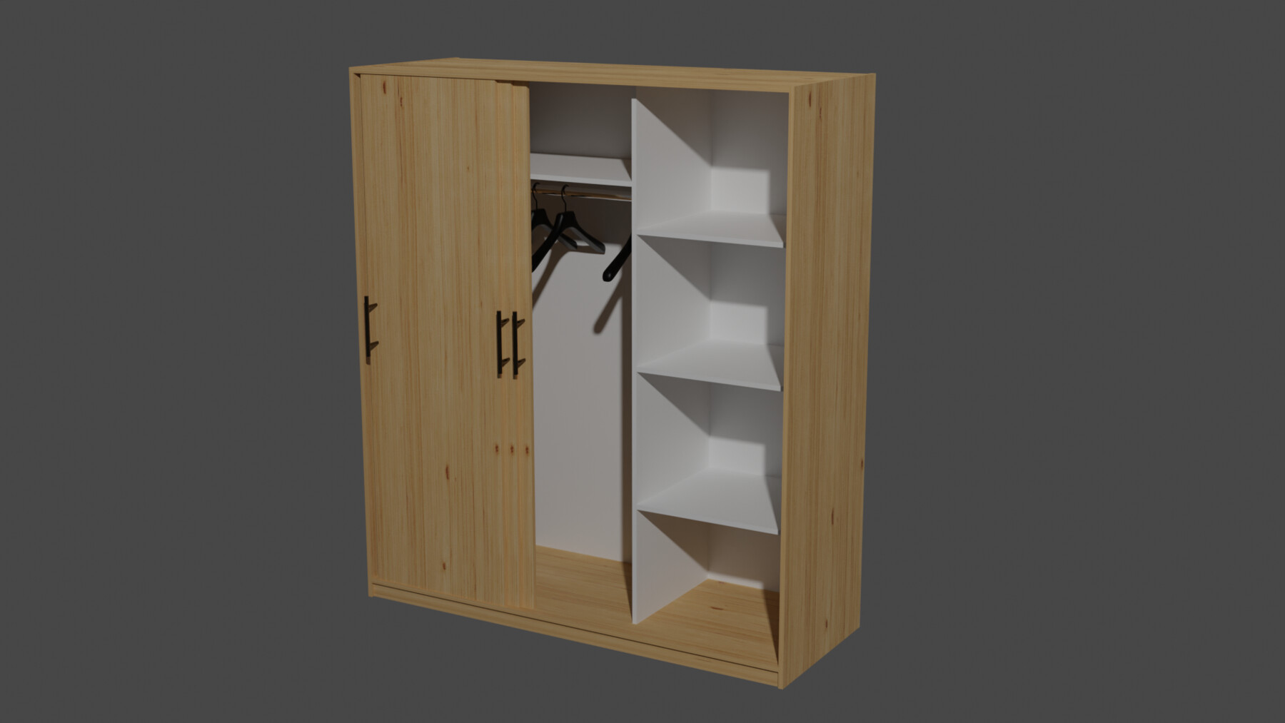 ArtStation - Clothing Wardrobe with sliding doors | Resources