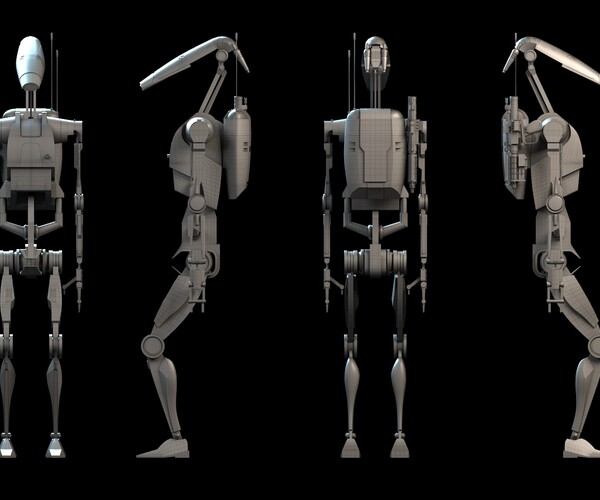 Artstation B1 Battle Droid Star Wars Game Assets
