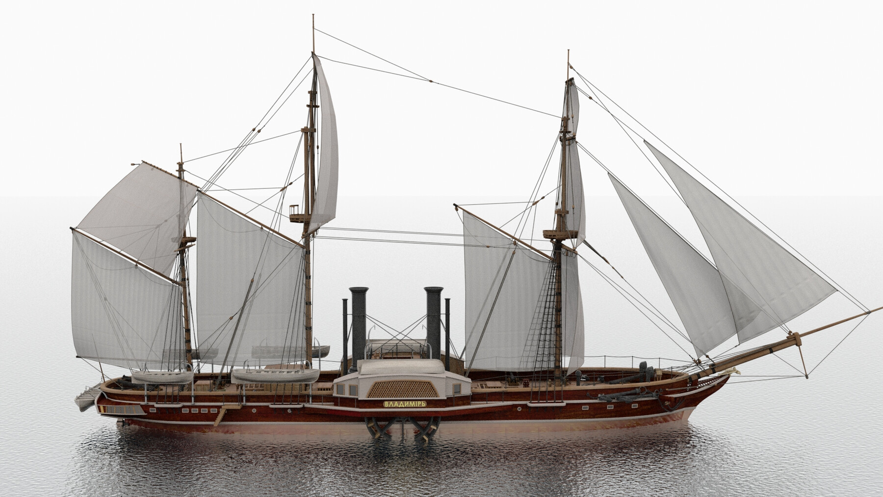 ArtStation - Vladimir steamshipfrigate 1848 | Resources