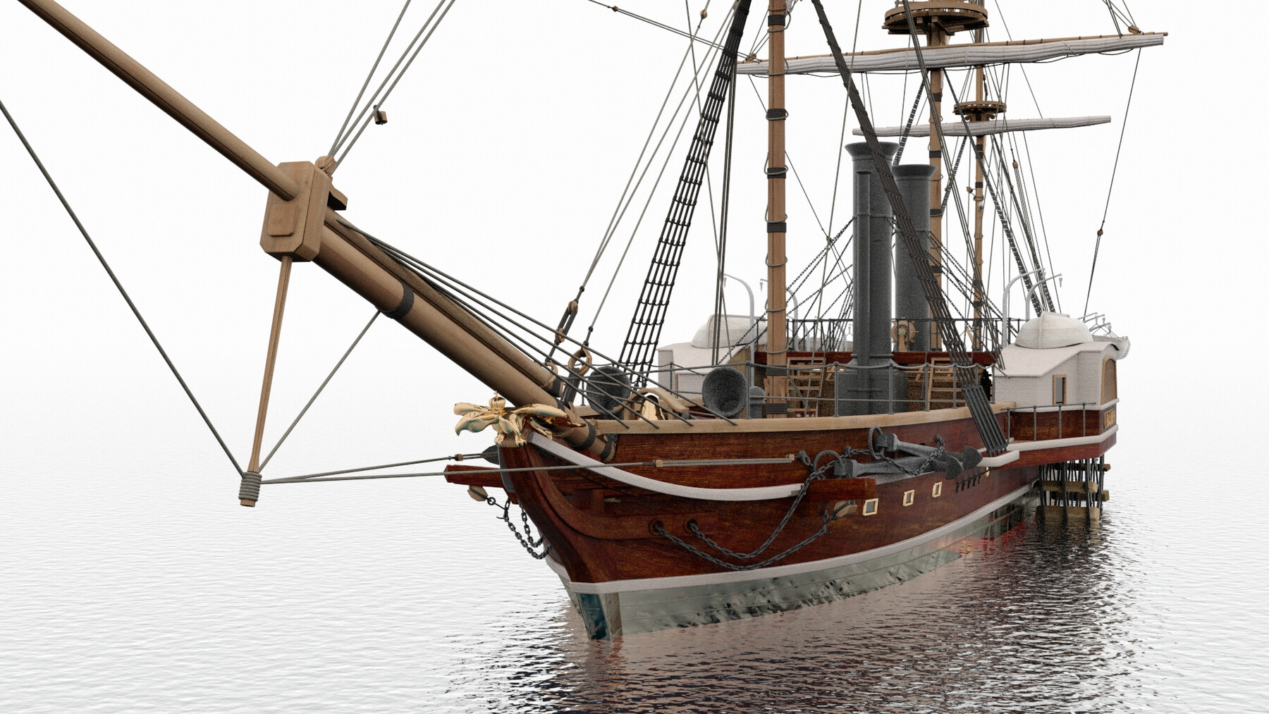 ArtStation - Vladimir steamshipfrigate 1848 | Resources