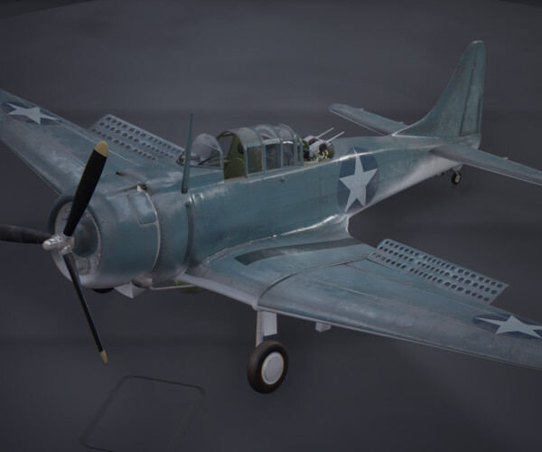 ArtStation - Douglas SBD Dauntless - US ww2 airplane 3d model | Resources