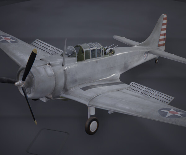 ArtStation - Douglas SBD Dauntless - US ww2 airplane 3d model | Resources
