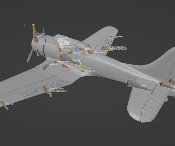 ArtStation - Douglas SBD Dauntless - US ww2 airplane 3d model | Resources