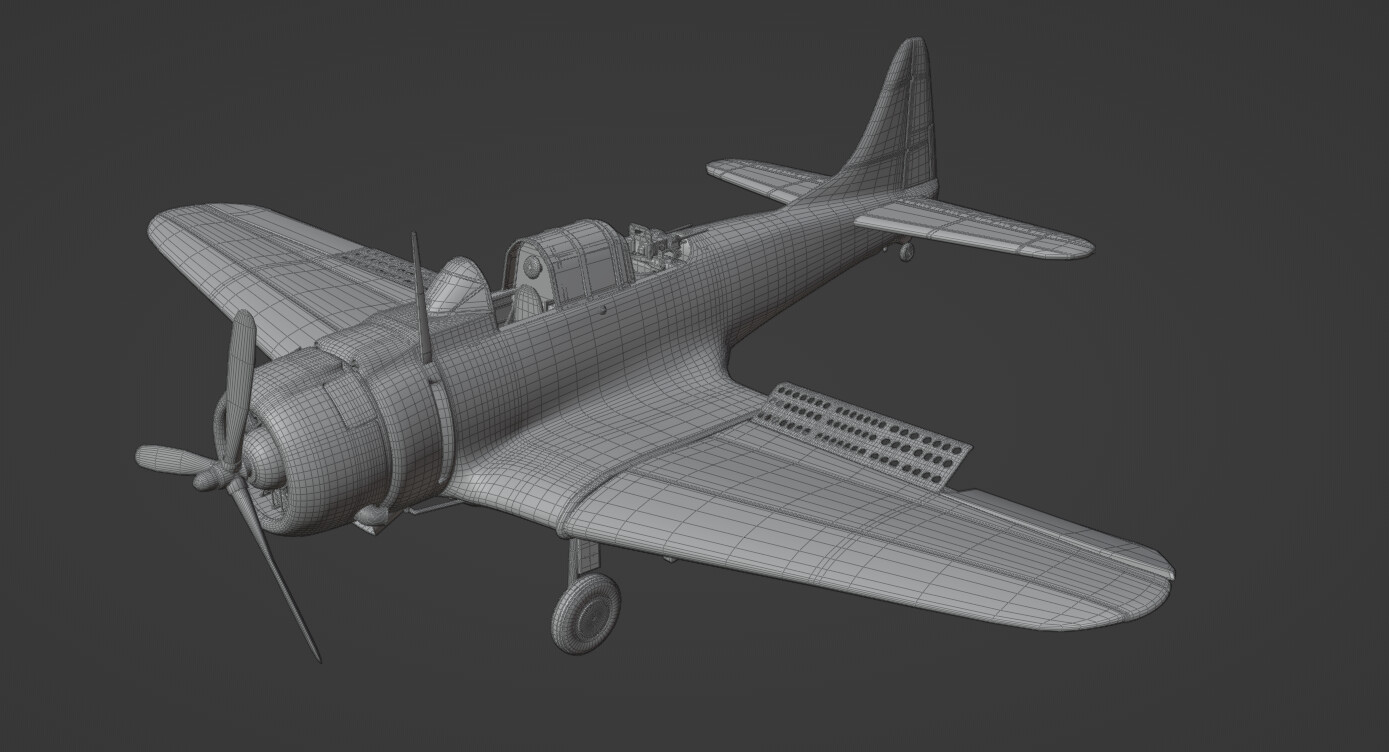 ArtStation - Douglas SBD Dauntless - US ww2 airplane 3d model | Resources