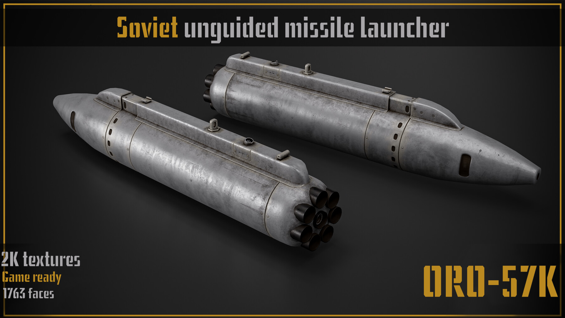 ArtStation - Game ready model of soviet ORO-57K unguided missile ...